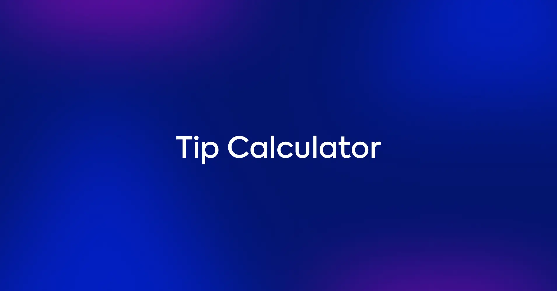 Tip Calculator - Fluent Forms