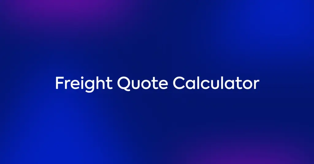 Freight Quote Calculator - Fluent Forms
